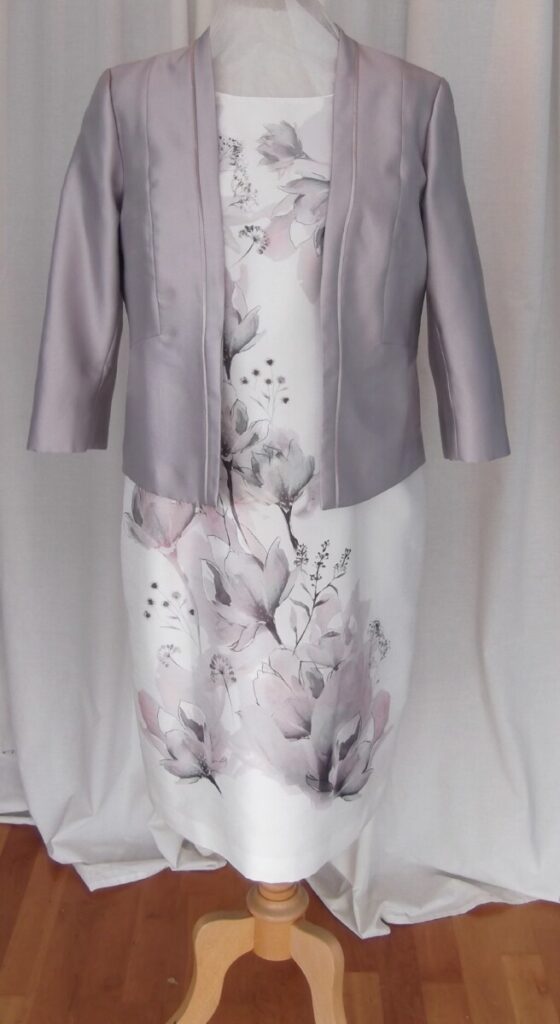 JACQUES VERT JACQUES VERT COLLECTION IVORY SHANTUNG SHIFT DRESS BEADED ...